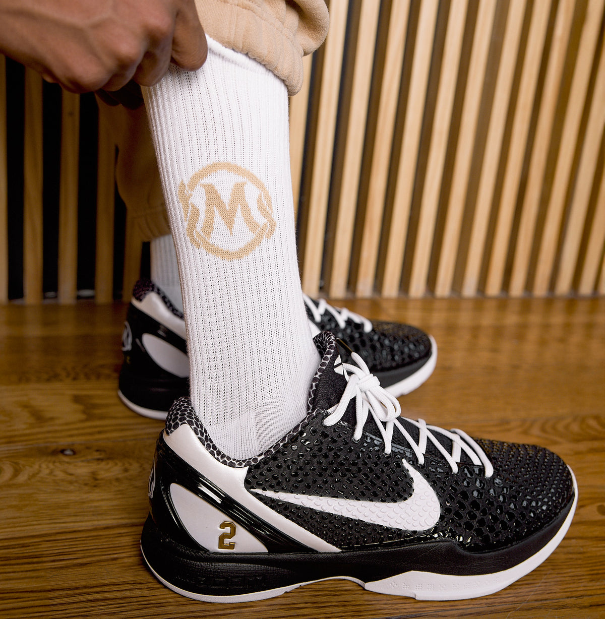 Desert Sand Logo Crew Socks | Mamba & Mambacita Sports Foundation Store